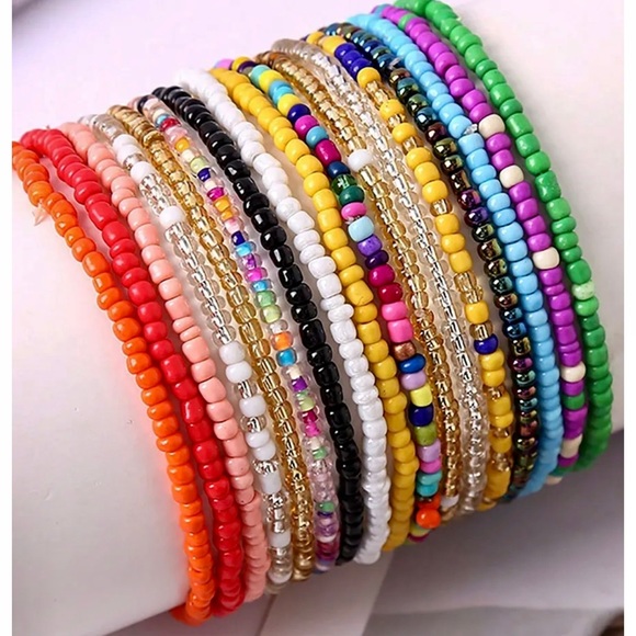 Hand Crafted | Jewelry | 3 Piece Stackable Beaded Bracelets | Poshmark